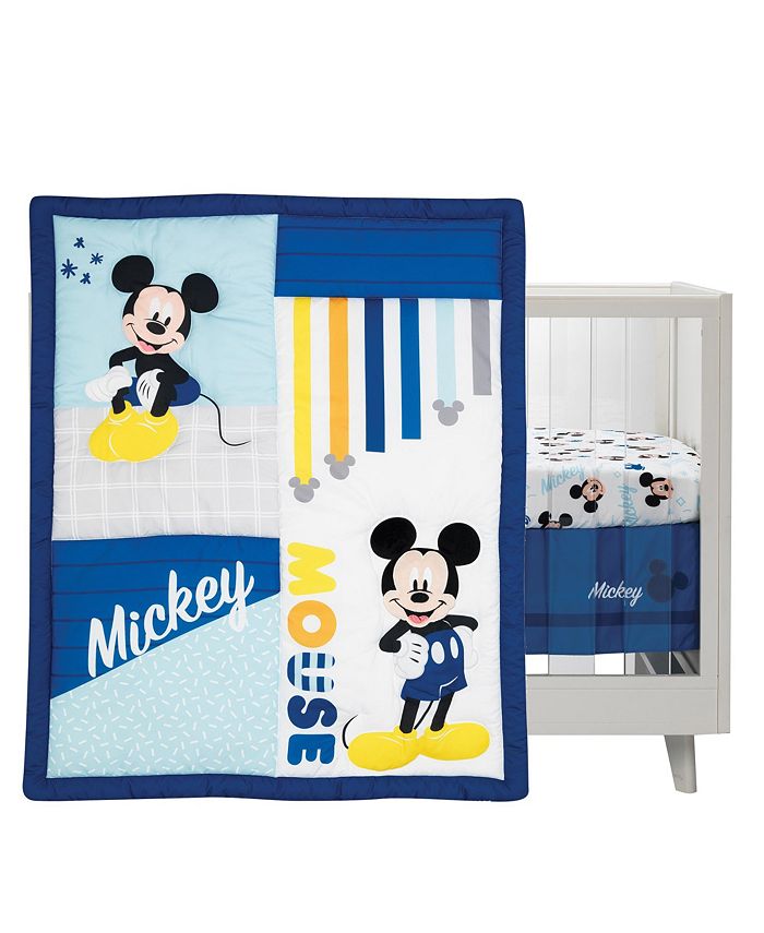 Lambs & Ivy Disney Baby Forever Mickey Mouse 3-Piece Blue Crib Bedding ...