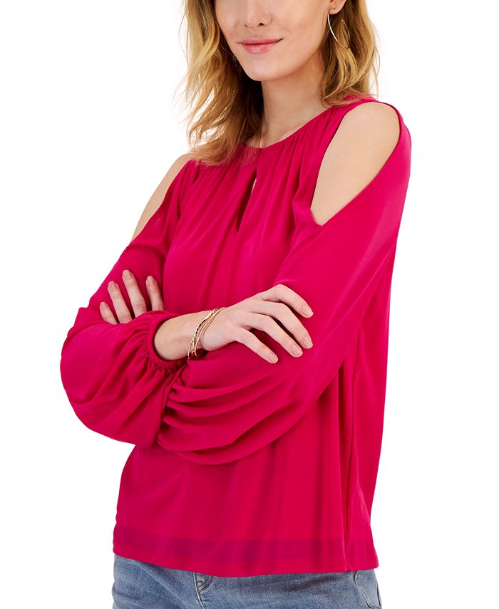 I.N.C. International Concepts Women's Cold-Shoulder Top, Created for ...