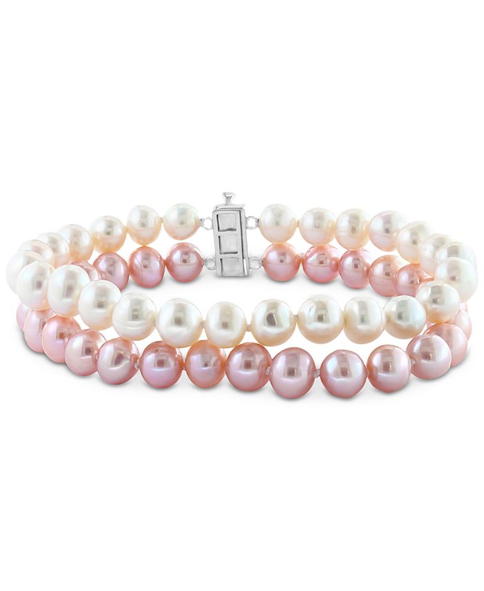 EFFY Collection EFFY® Pink & White Freshwater Pearl (6 1/3 - 7 1/3mm ...