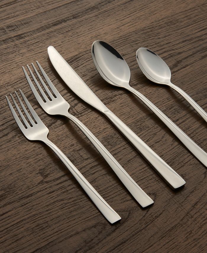 Cambridge Silversmiths Dora Sand 20 Piece 18/0 Stainless Steel Flatware ...