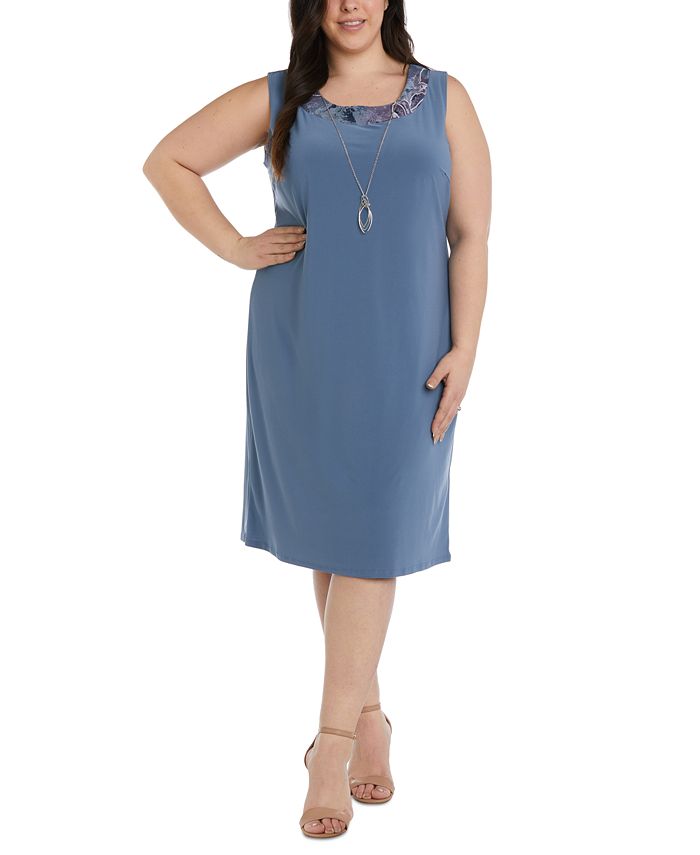 R & M Richards Plus Size Dress & Printed Jacket - Macy's