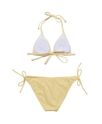 Snapper Rock Toddler, Child Girls Marigold Stripe Triangle Bikini - Macy's