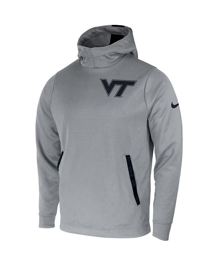 Nike Men's Gray Virginia Tech Hokies 2-Hit Performance Pullover Hoodie ...