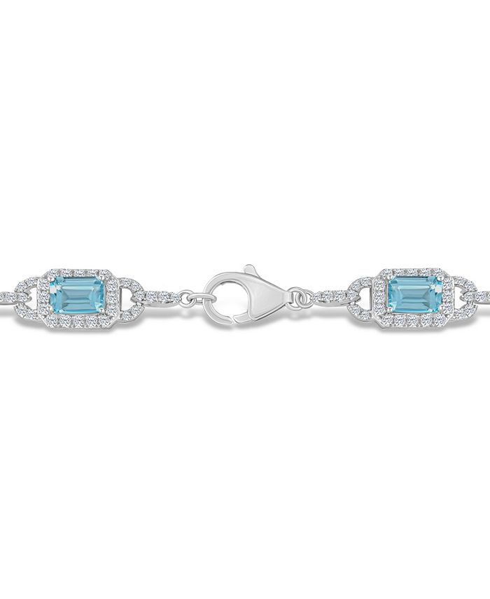 Macy's Sky Blue Topaz and White Topaz Bracelet (7 ct. t.w and 5/8 ct. t ...