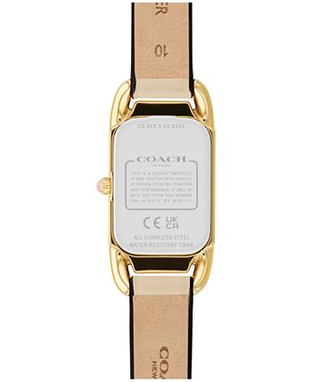 COACH Women's Cadie Quartz Ivory Leather Strap Watch 17.5mm x 28.5mm ...