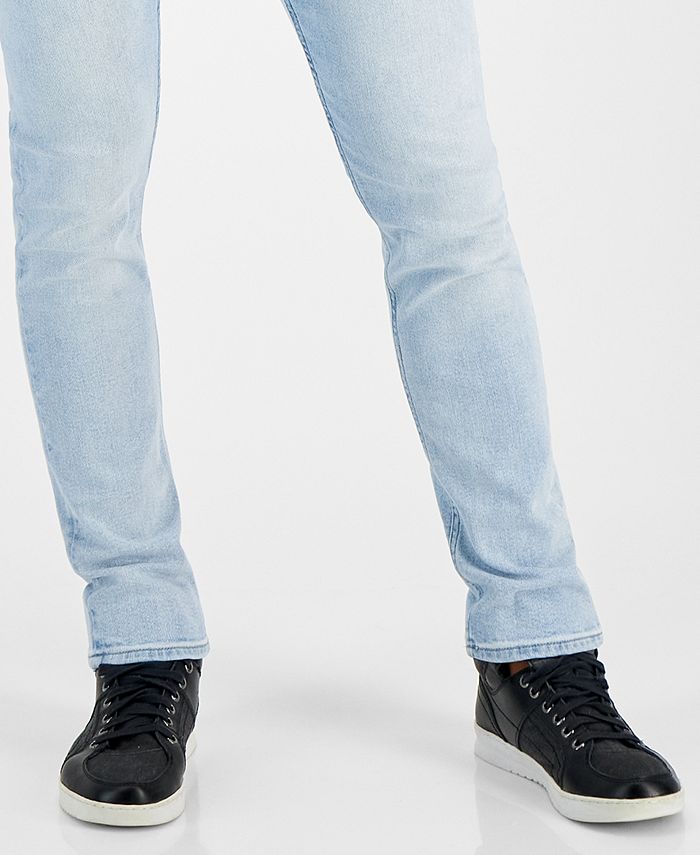 GUESS Men's Light-Wash Slim Tapered Fit Jeans - Macy's