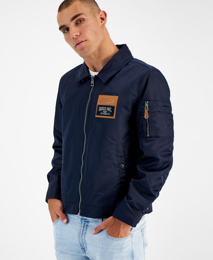 GUESS Men's Ace Satin Finish Bomber Jacket - Macy's