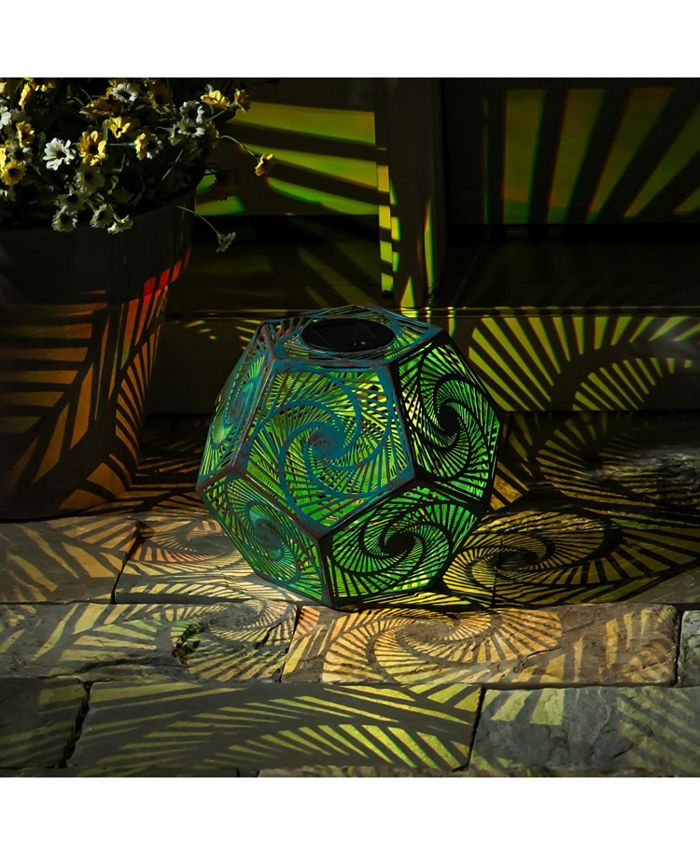 Evergreen Solar Color Changing Metal Cut Out Lantern, Large- 10x8.5x10 ...
