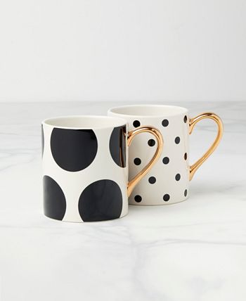 Kate Spade on the Dot Assorted Mugs 2 Piece Set, Service for 2 - Macy's