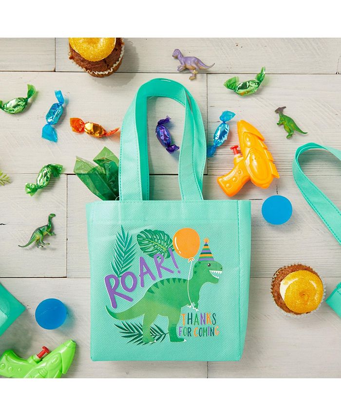 Blue Panda Dinosaur Party Favor Tote Bags with Handles for Kids ...