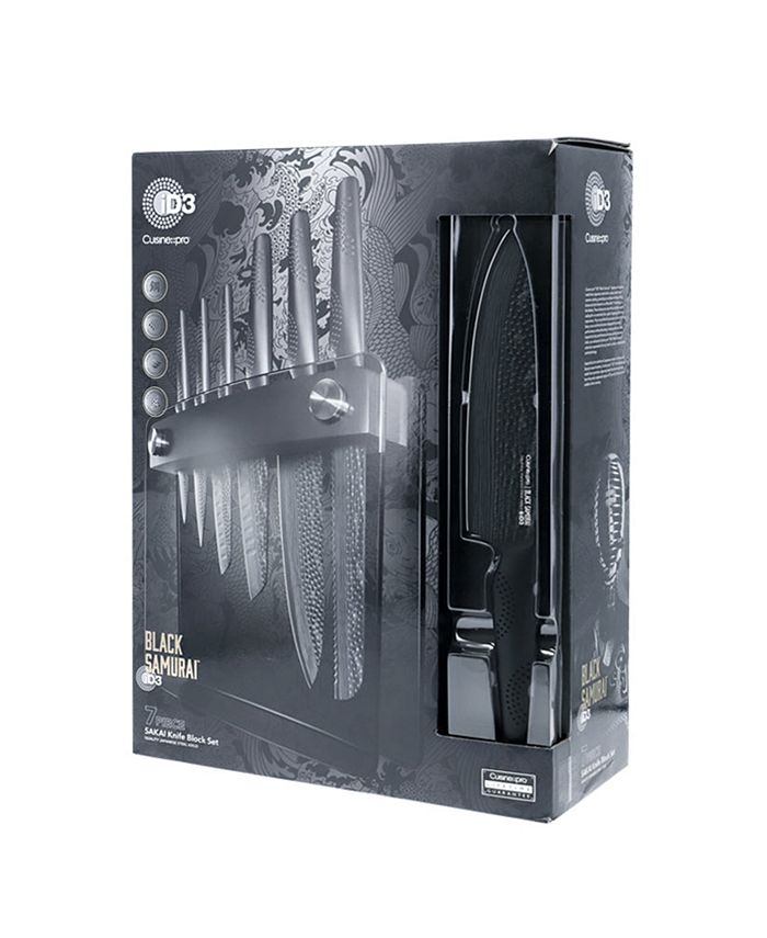 Cuisine::pro® Id3 Black Samurai Sakai Knife Block Asset Set, 7 Piece ...