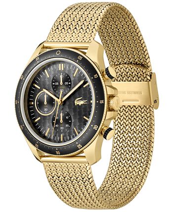 Lacoste Men's Neoheritage Gold-Tone Mesh Bracelet Watch 42mm - Macy's