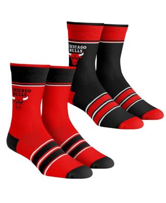 Men's and Women's Rock 'Em Socks Chicago Bulls Multi-Stripe 2-Pack Team ...