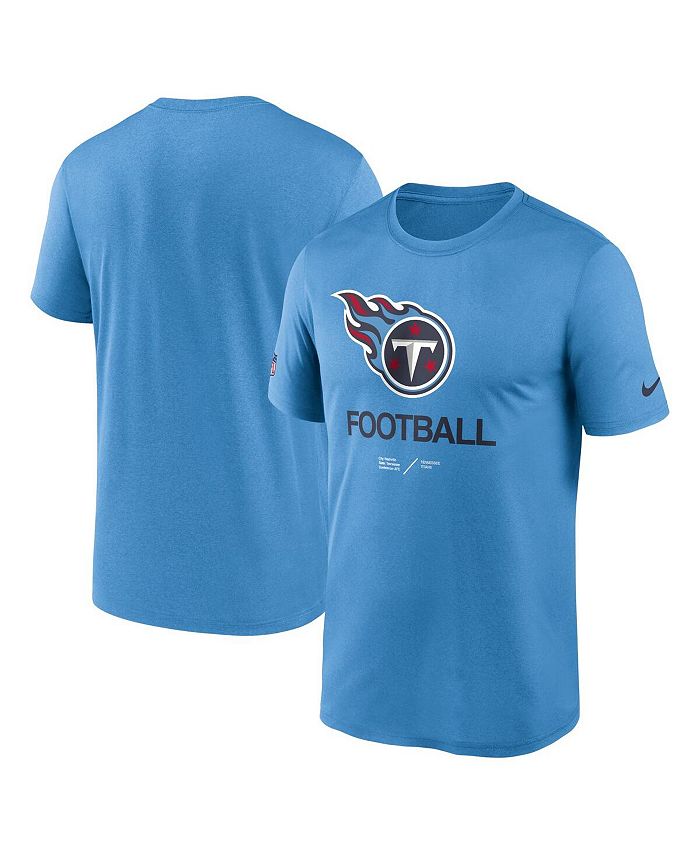 Nike Men's Light Blue Tennessee Titans Sideline Infograph Performance T ...