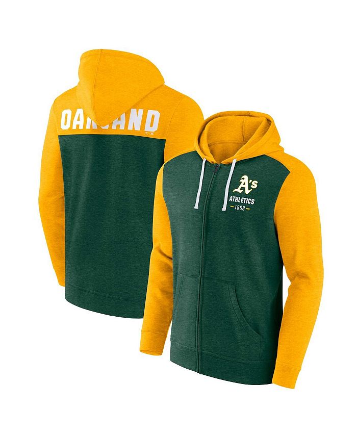 Fanatics Men's Heathered Green, Heathered Gold Oakland Athletics Blown ...