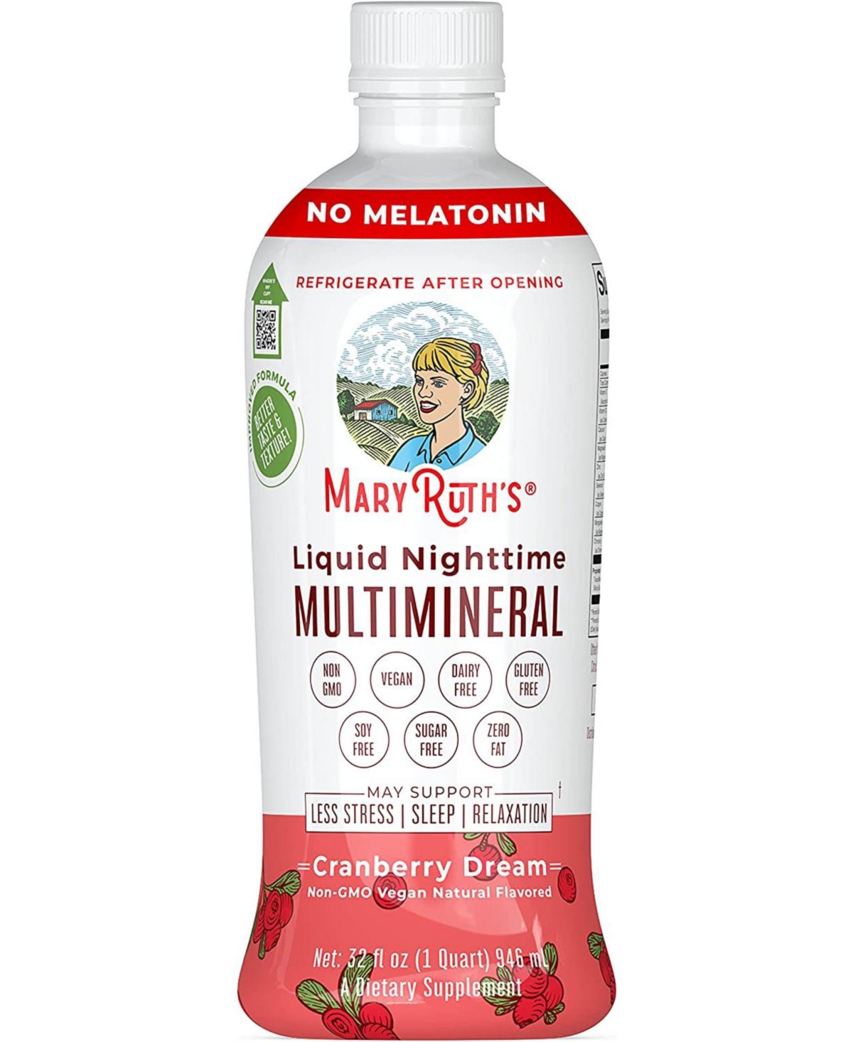 Maryruth Organics Nighttime Multimineral Liquid, Cranberry, 32oz ...