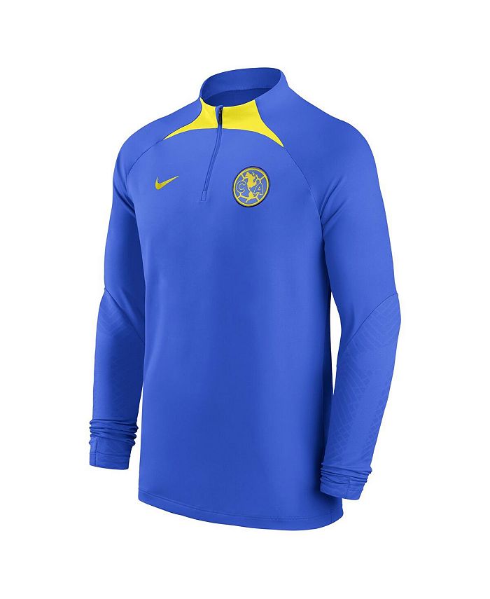 Nike Men's Blue Club America Strike Drill Performance Raglan Quarter ...
