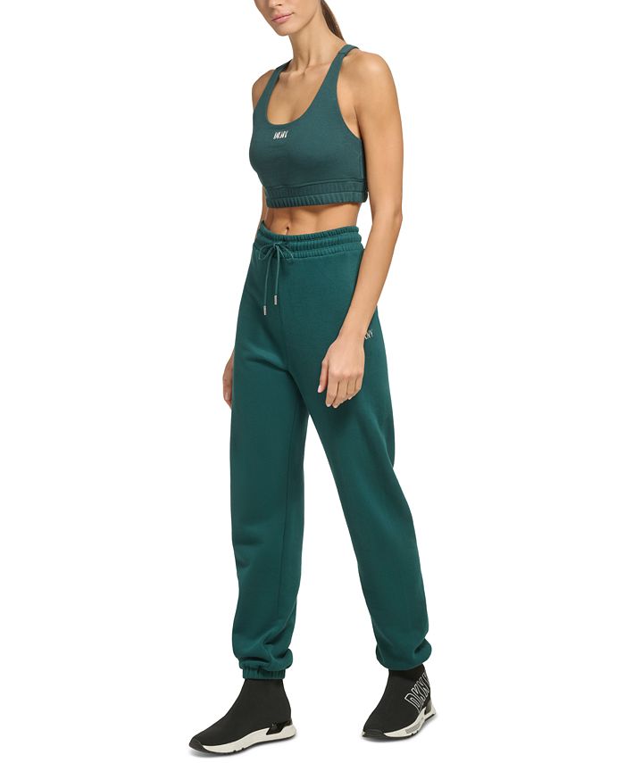 DKNY Women's Performance Metallic-Logo Racerback Sports Bra - Macy's