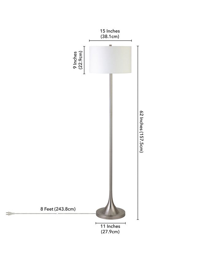Hudson & Canal Josephine 62" Tall Floor Lamp with Fabric Shade - Macy's