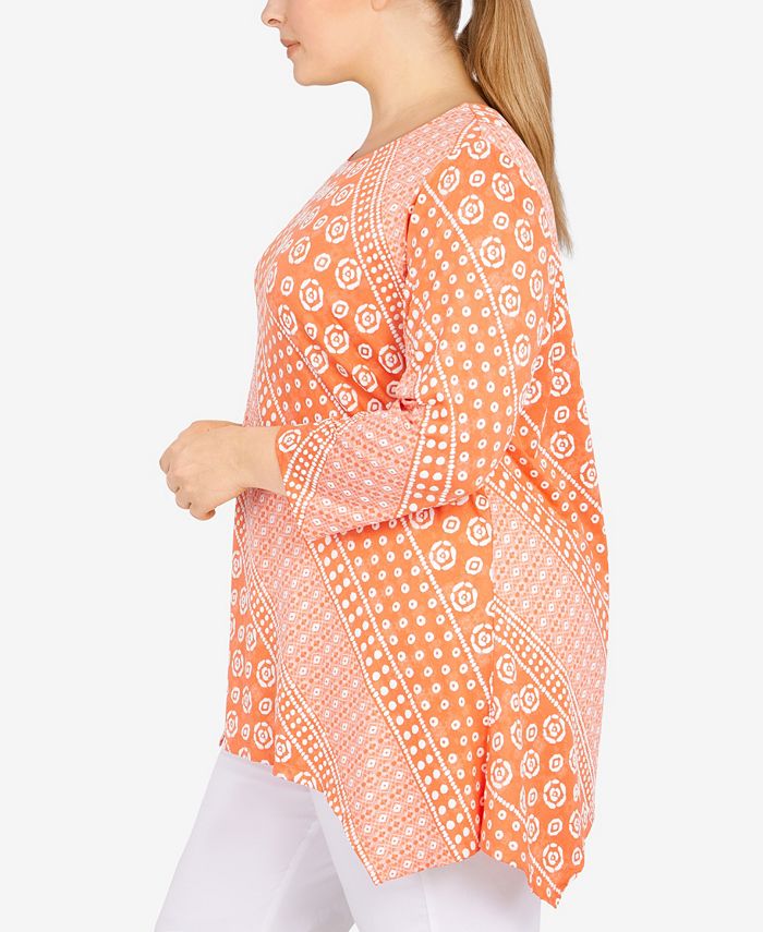 Ruby Rd. Plus Size Knit Diagonal Stripe Puff Print Top & Reviews - Tops ...