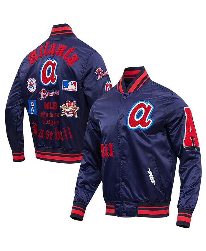 Pro Standard Men's Navy Atlanta Braves Old English Satin Full-Snap ...