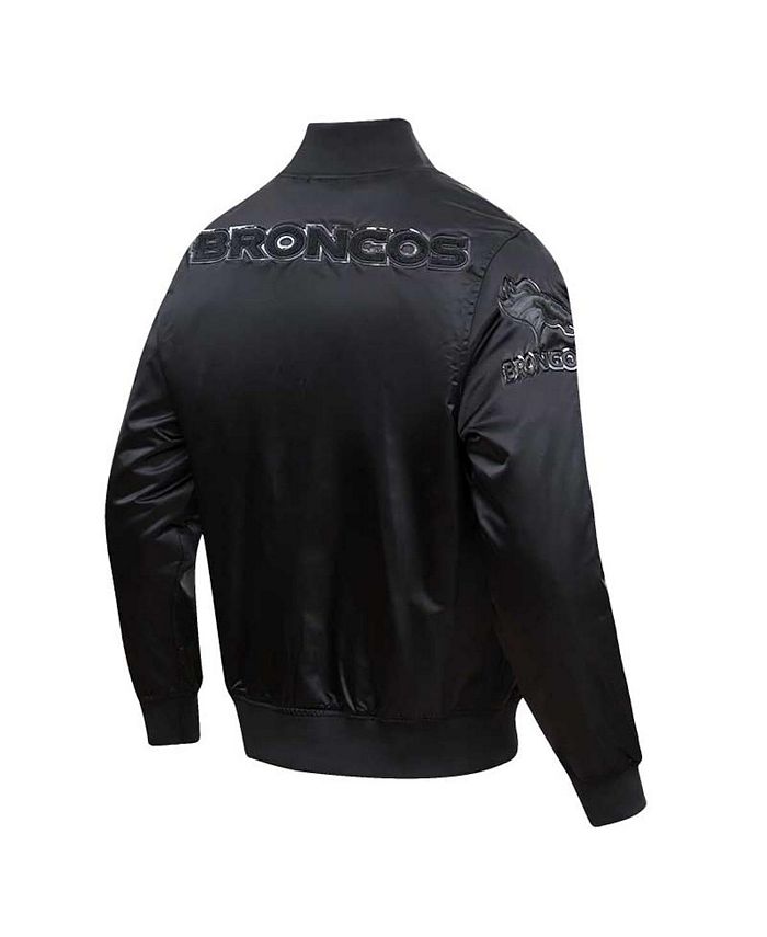 Pro Standard Men's Denver Broncos Triple Black Satin Full-Snap Varsity ...
