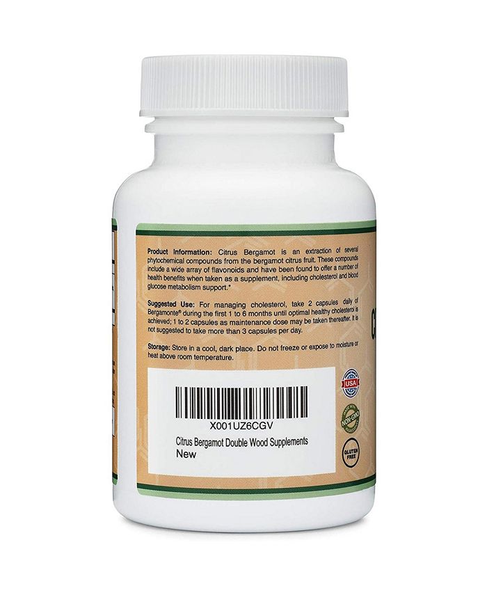 Double Wood Supplements Citrus Bergamot Extract 60 Capsules 1000 Mg