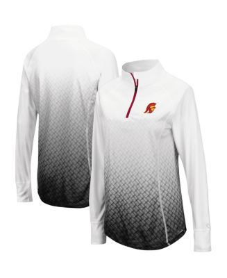 Women's Colosseum White, Black USC Trojans Magic Ombre Raglan Quarter ...