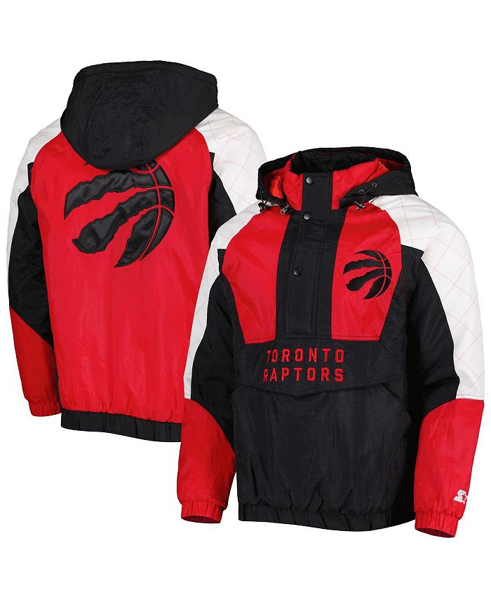 Starter Men's Red Toronto Raptors Body Check Raglan Hoodie Half-Zip ...