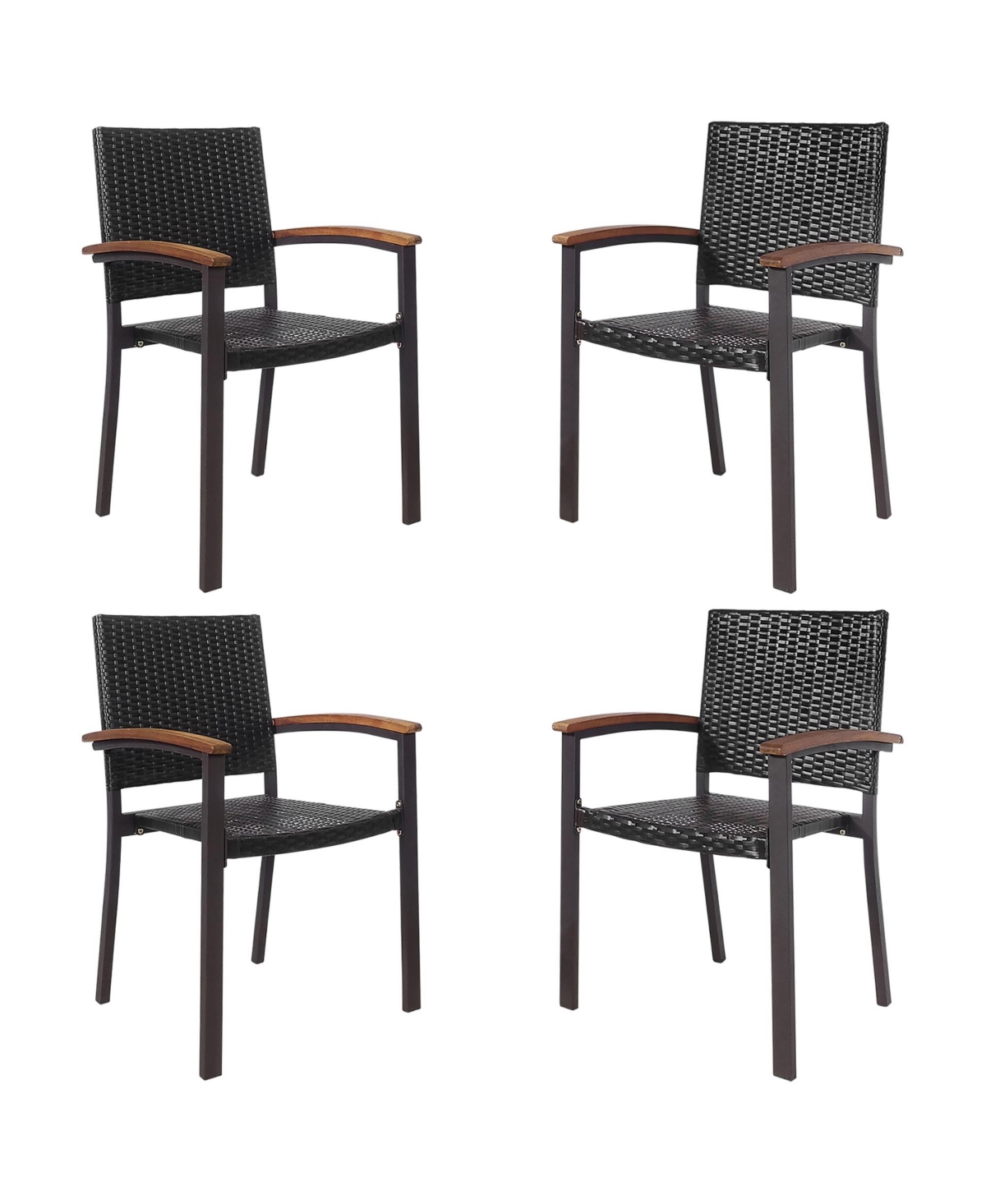Click here for Costway Set of 4 Outdoor Patio Pe Rattan Dining Ch... prices