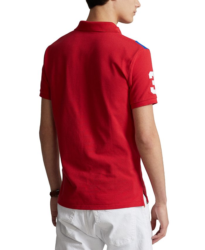Polo Ralph Lauren Men's Custom Slim Fit Big Pony Mesh Polo Shirt & Reviews - Polos - Men - Macy's