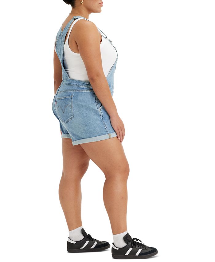 Levi's Trendy Plus Size Adjustable-Strap Shortalls - Macy's