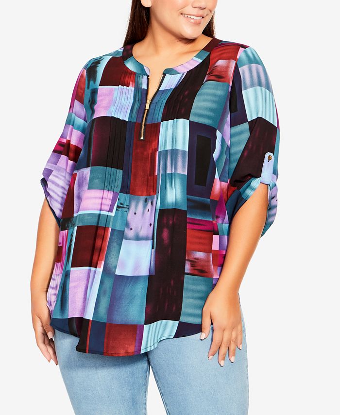 Avenue Plus Size Eastbrook Print Top & Reviews - Tops - Plus Sizes - Macy's