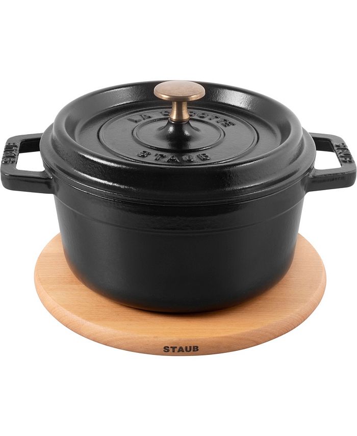 Staub 9" Round Magnetic Wood Trivet - Macy's