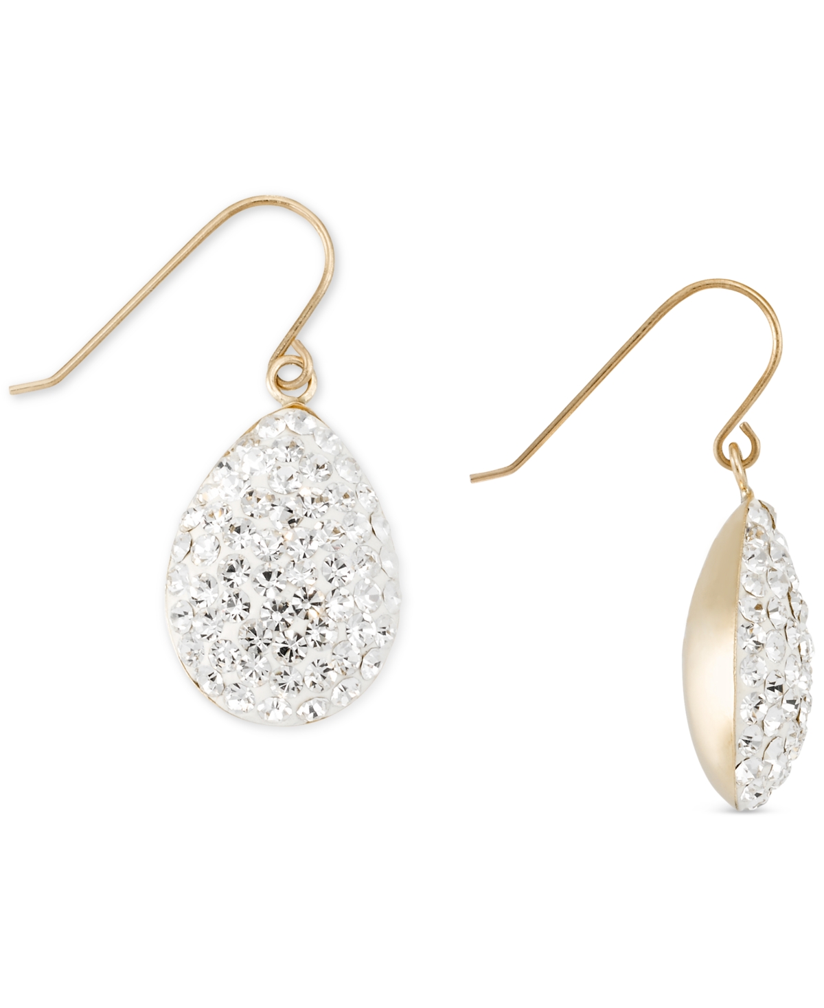 Click here for Crystal Pave Teardrop Cluster Drop Earrings in 10k... prices