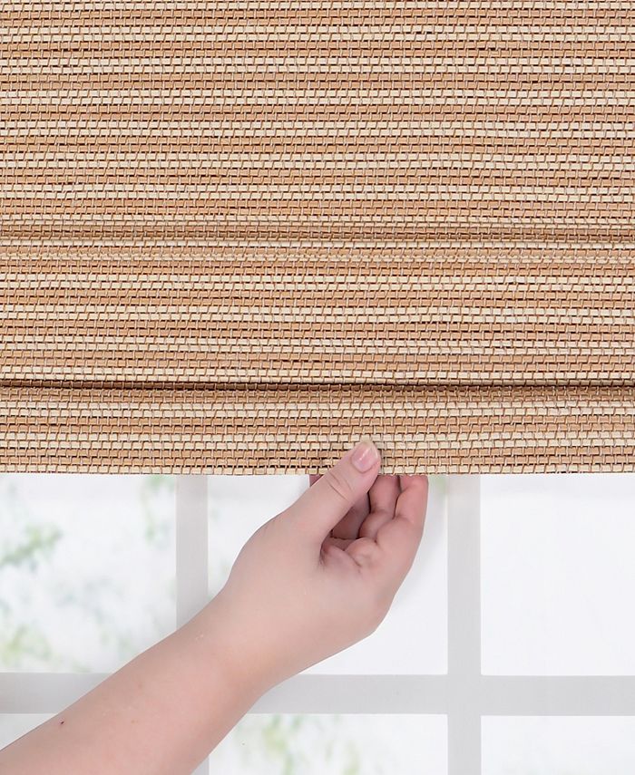 Eclipse Bamboo Cordless Light Filtering Privacy Roman Shade, 72" x 27 ...