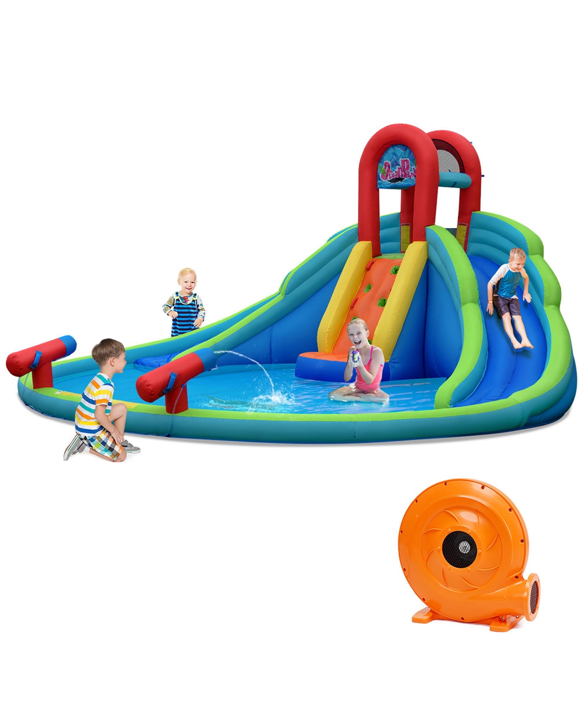 Click here for Inflatable Bounce House Water Splash Pool Dual Sli... prices