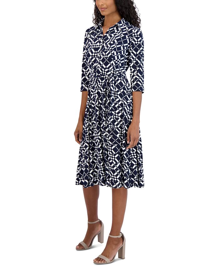 Sandra Darren Women's Jersey-Fabric 3/4-Sleeve Midi Dress - Macy's