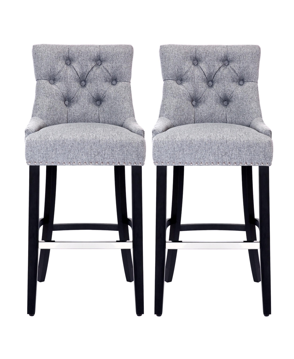 Click here for 29 Linen Tufted Buttons Upholstered Wingback Bar S... prices