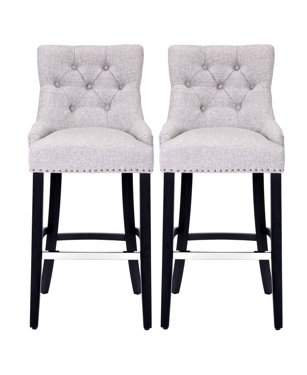 Click here for 29 Linen Tufted Buttons Upholstered Wingback Bar S... prices