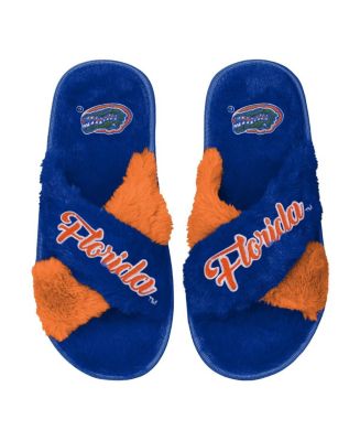Women's FOCO Royal Florida Gators Two-Tone Crossover Faux Fur Slide ...