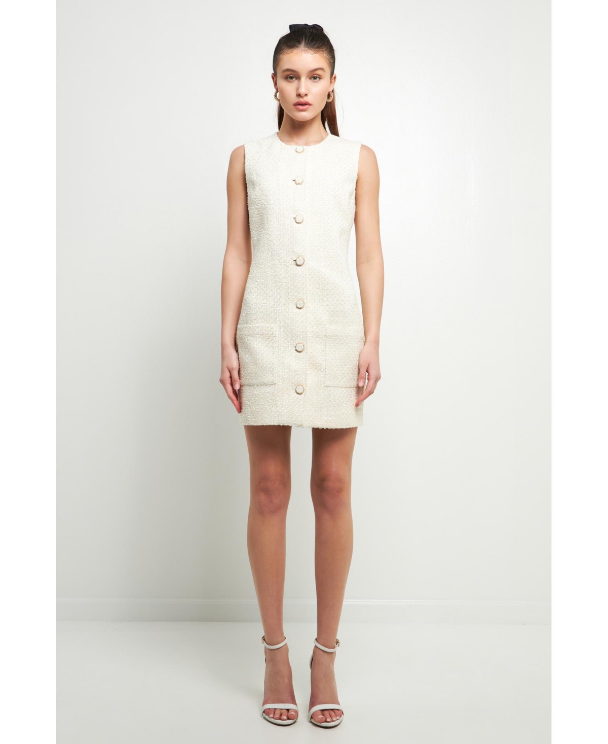 Click here for endless rose Womens Tweed Sleeveless Sheath Dress... prices