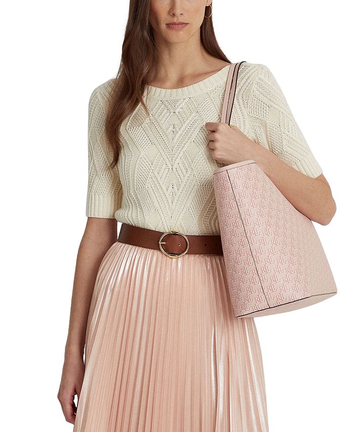 Lauren Ralph Lauren Collins Monogram Coated Canvas Tote & Reviews ...