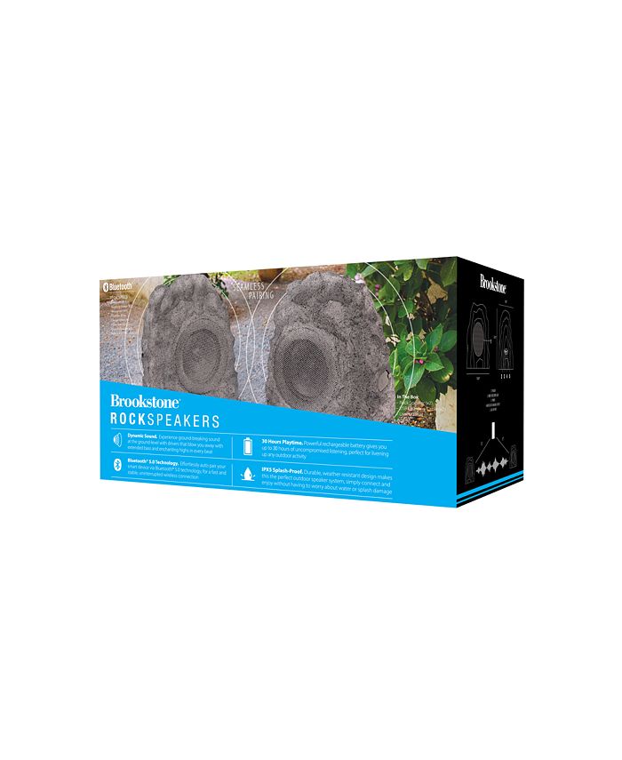 Brookstone Dual Rock True Wireless Outdoor Speaker Set, 2-Piece - Macy's
