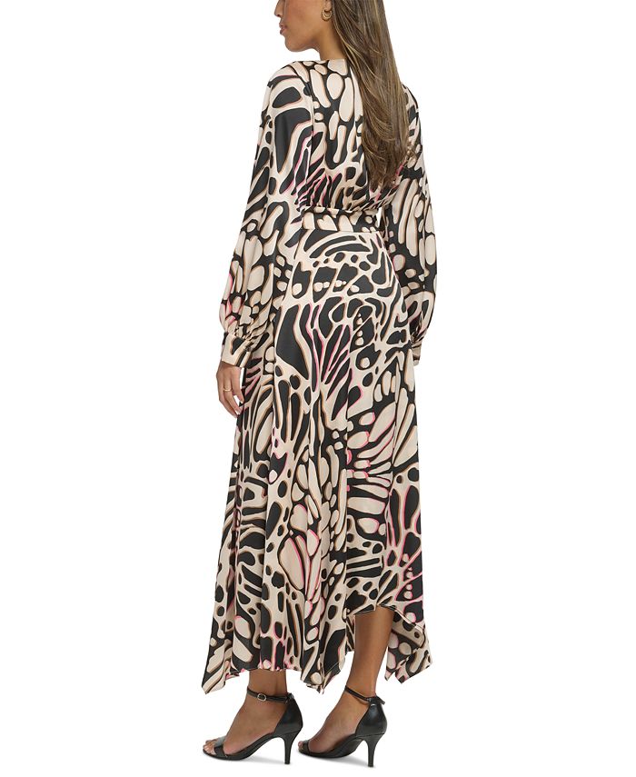 Donna Karan New York Women's Butterfly Print Wrap Dress - Macy's