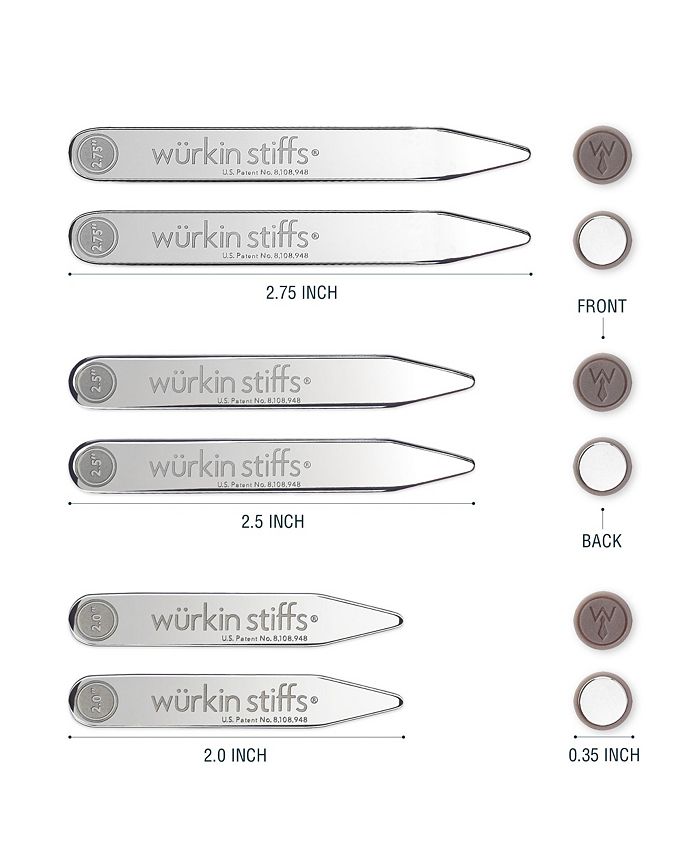 Wurkin Stiffs Power Stays Collar Stays Assorted 3 Pair Set - Macy's