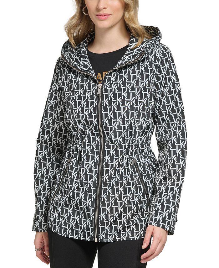 KARL LAGERFELD PARIS Women's Lightweight Printed Anorak Jacket - Macy's
