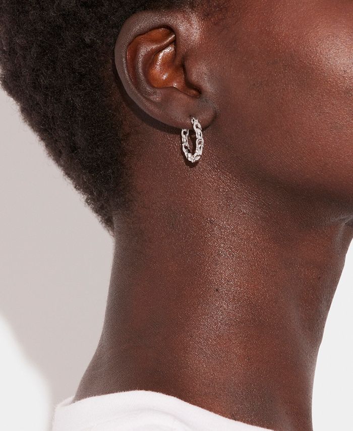 COACH Signature Chain Hoop Earrings - Macy's