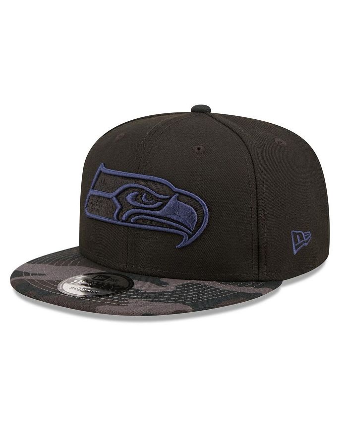 New Era Men's Black Seattle Seahawks Camo Vizor 9Fifty Snapback Hat ...
