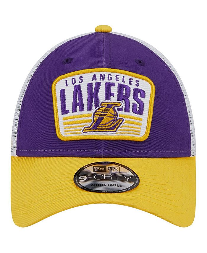 New Era Men's Purple Los Angeles Lakers Two-Tone Patch 9FORTY Trucker ...